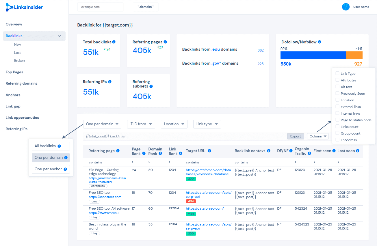 Build a Backlink Analysis App - Backlinks Section – DataforSEO